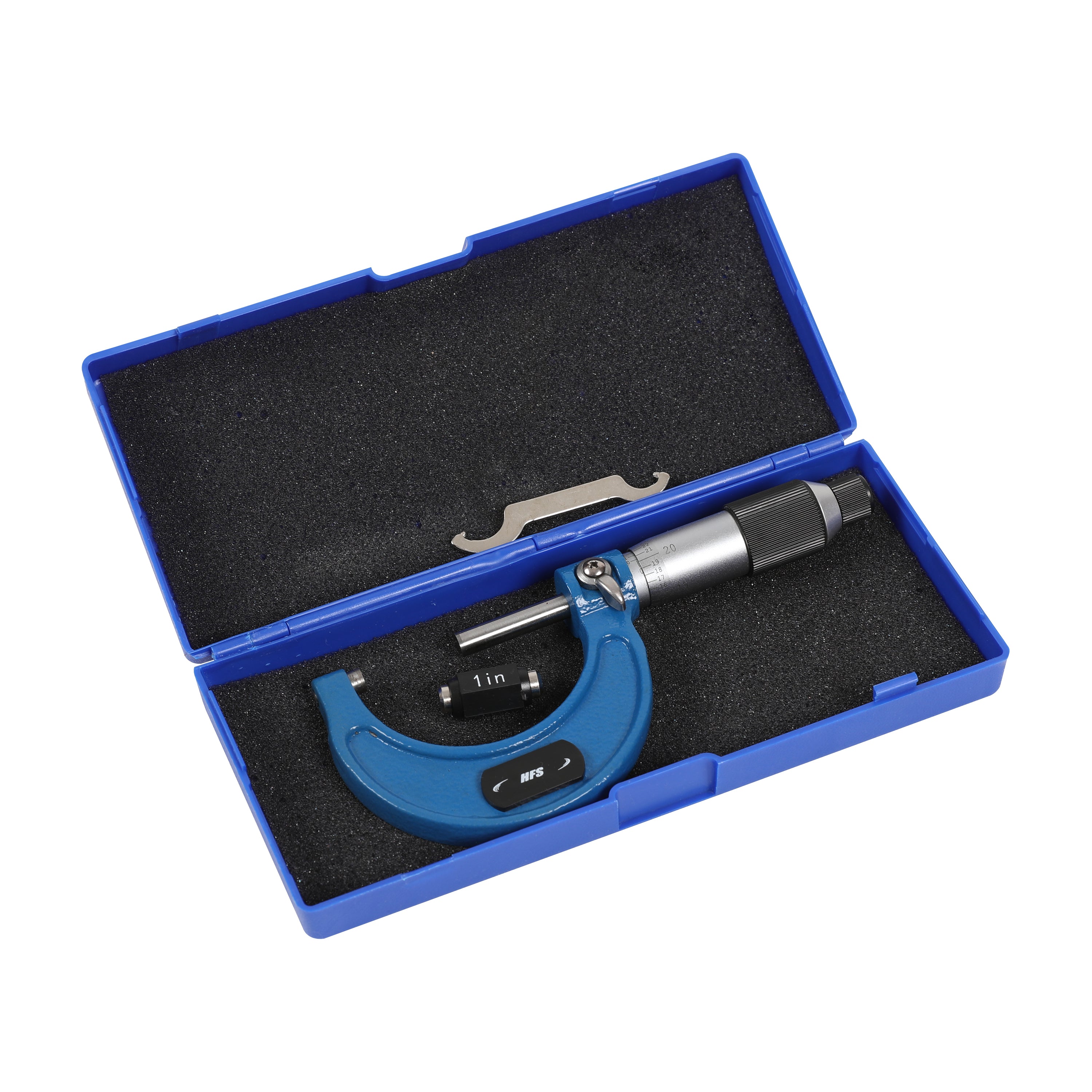 1-2" Range .0001" Graduation Solid Metal Frame Outside Micrometer Plas ...