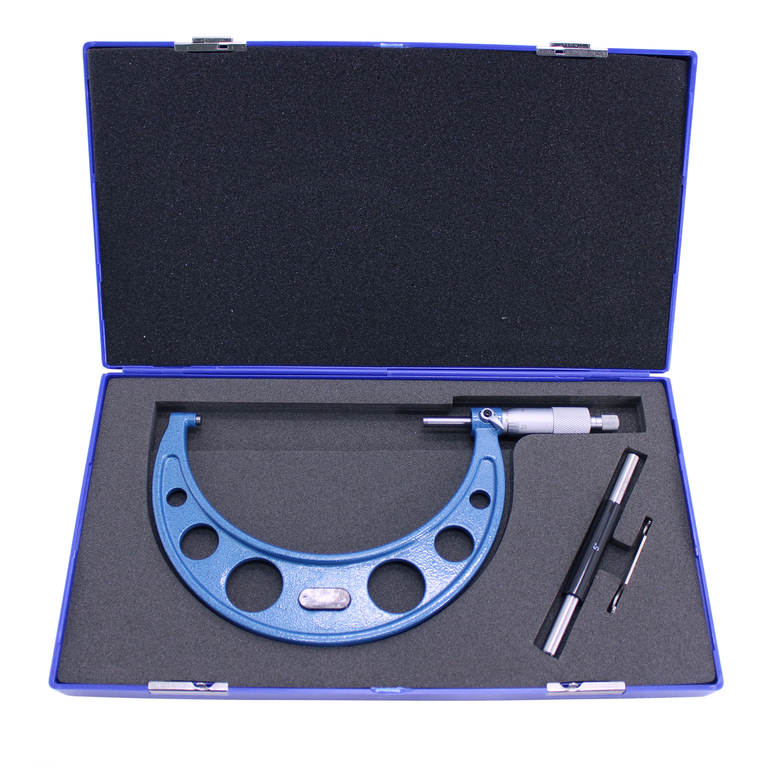 5-6" x 0.0001" Solid Metal Frame Outside Micrometer with Plastic Case ...